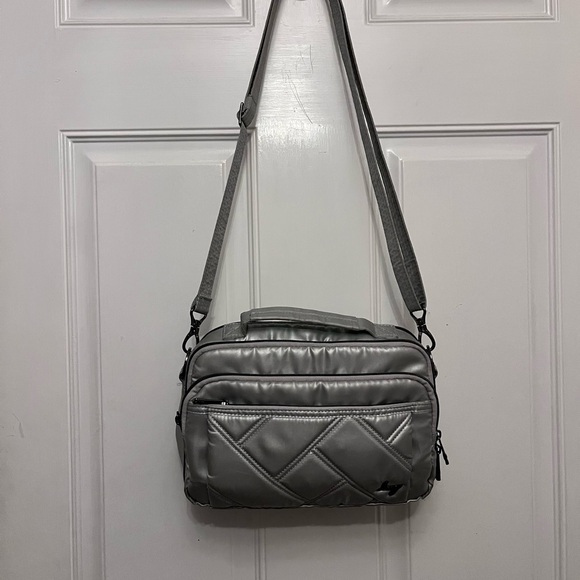 lug | Bags | Lug Gray Quilted Crossbody Bag With Metallic Finish | Poshmark